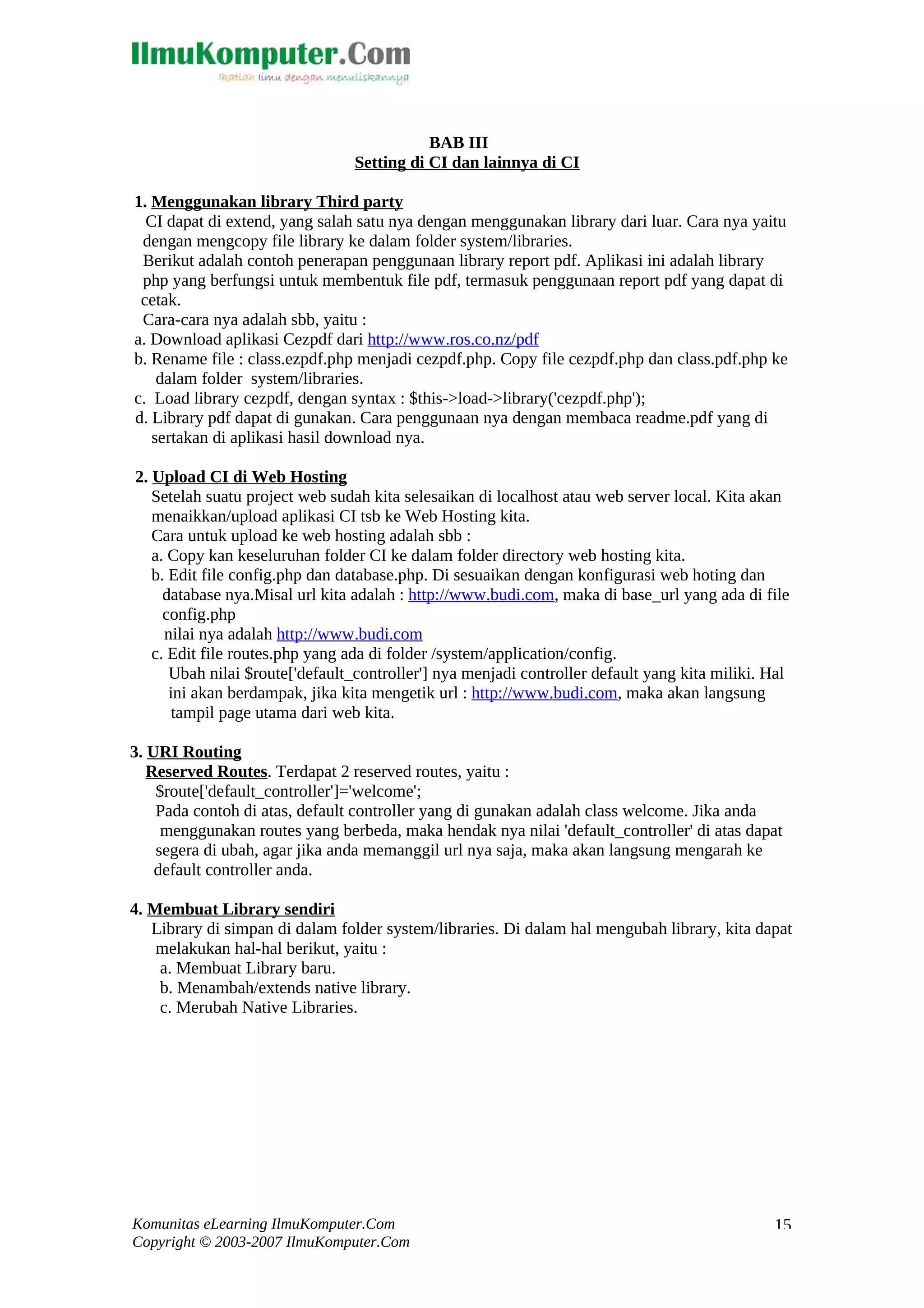 Belajar php-dengan-framework-code-igniter | PDF