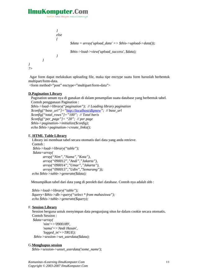 Belajar php-dengan-framework-code-igniter | PDF