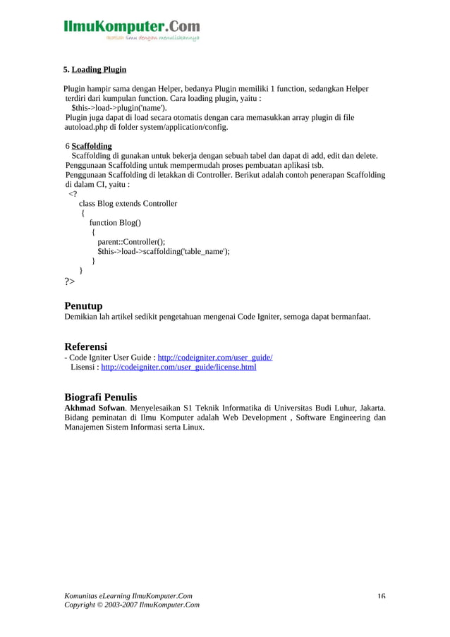 Belajar php-dengan-framework-code-igniter | PDF