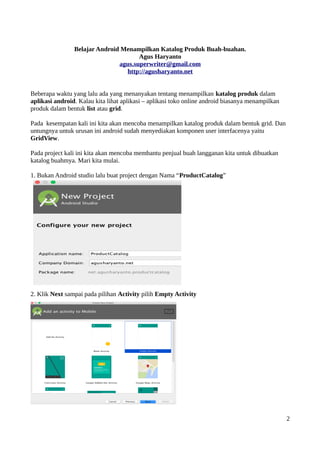 Belajar Android Membuat Katalog Produk | PDF