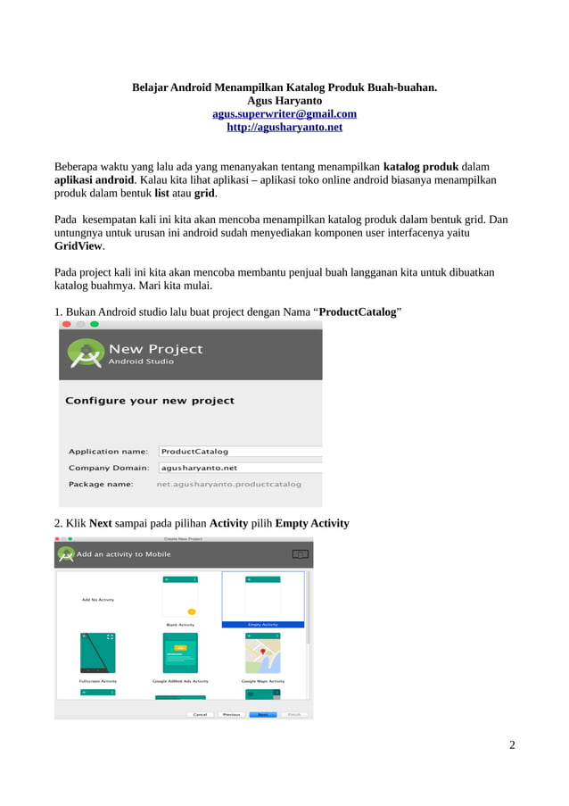 Belajar Android Membuat Katalog Produk | PDF