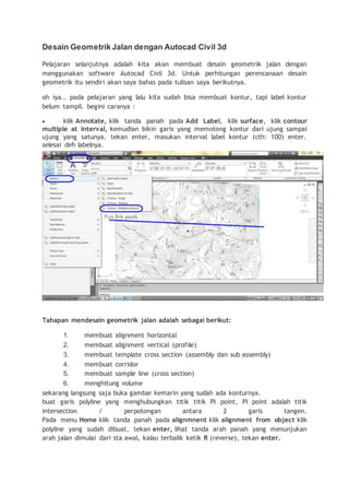 Belajar autocad civil_3d | DOCX
