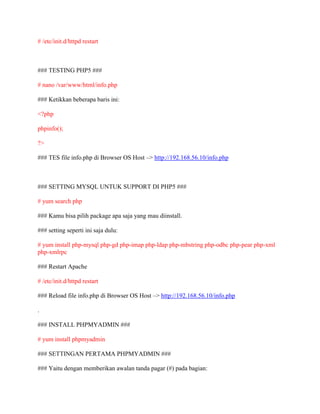 Belajar bikin vps dengan centos | PDF