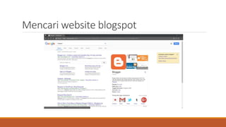 Belajar blogspot | PPTX
