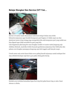 Belajar bongkar dan service cvt | PDF