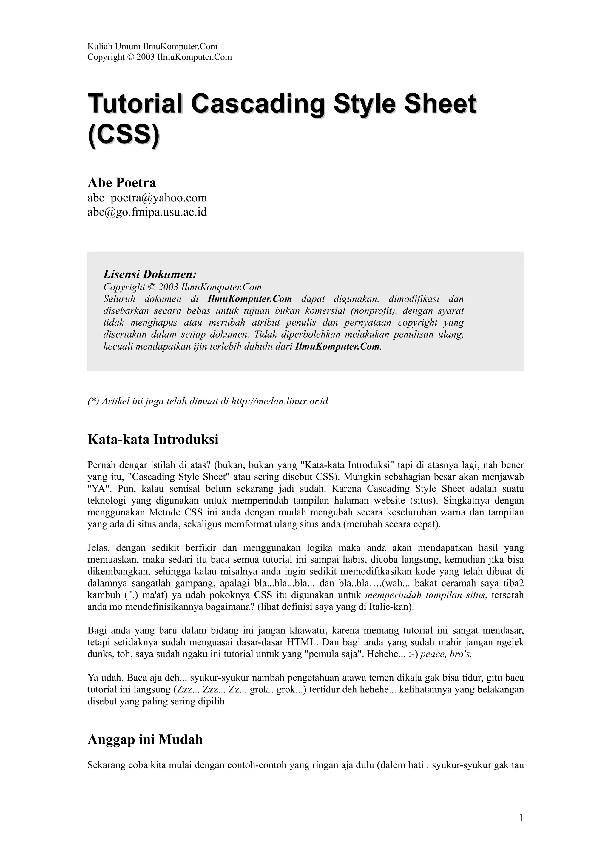 Belajar css | PDF