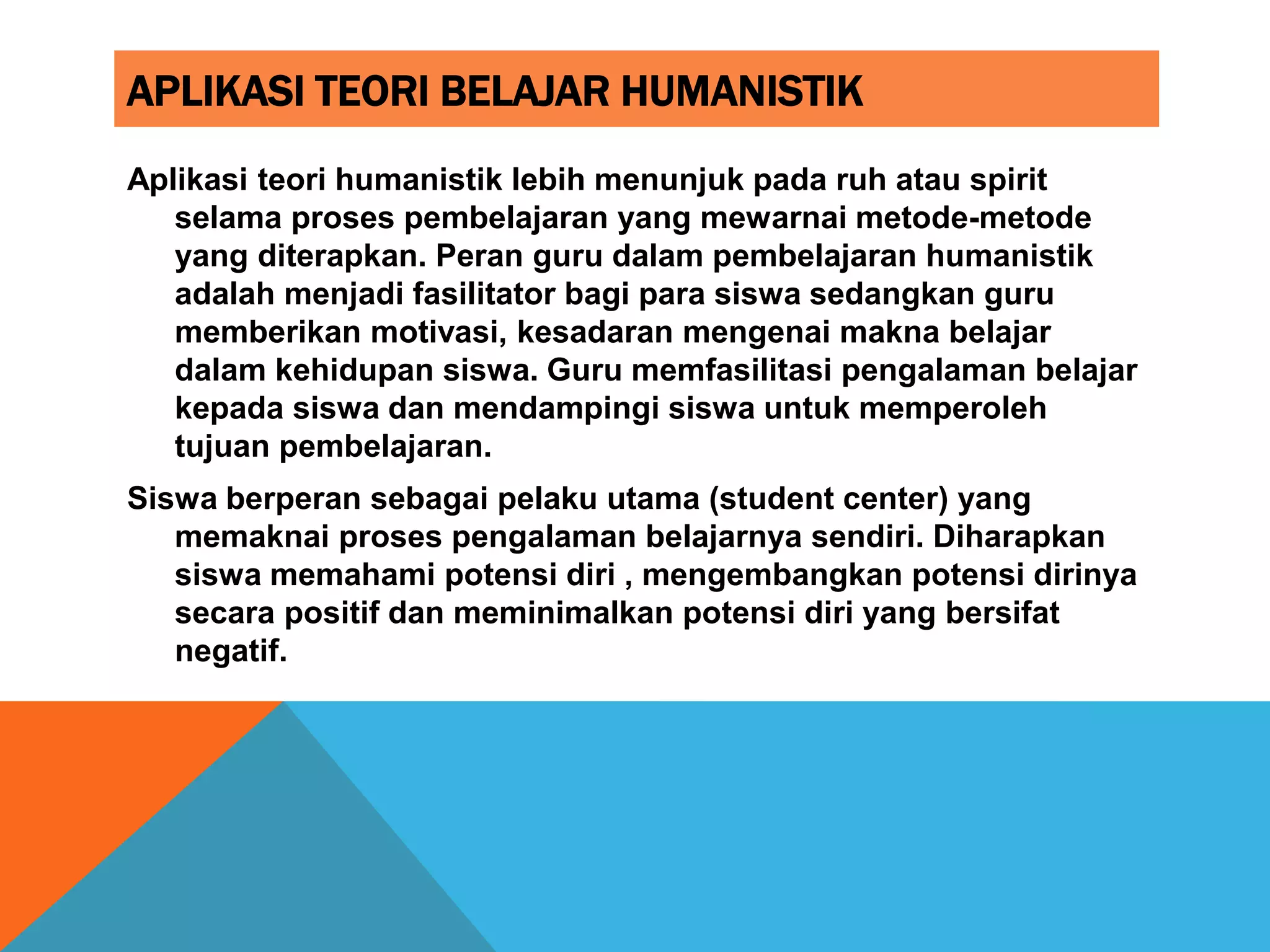 Teori belajar humanistik | PPTX