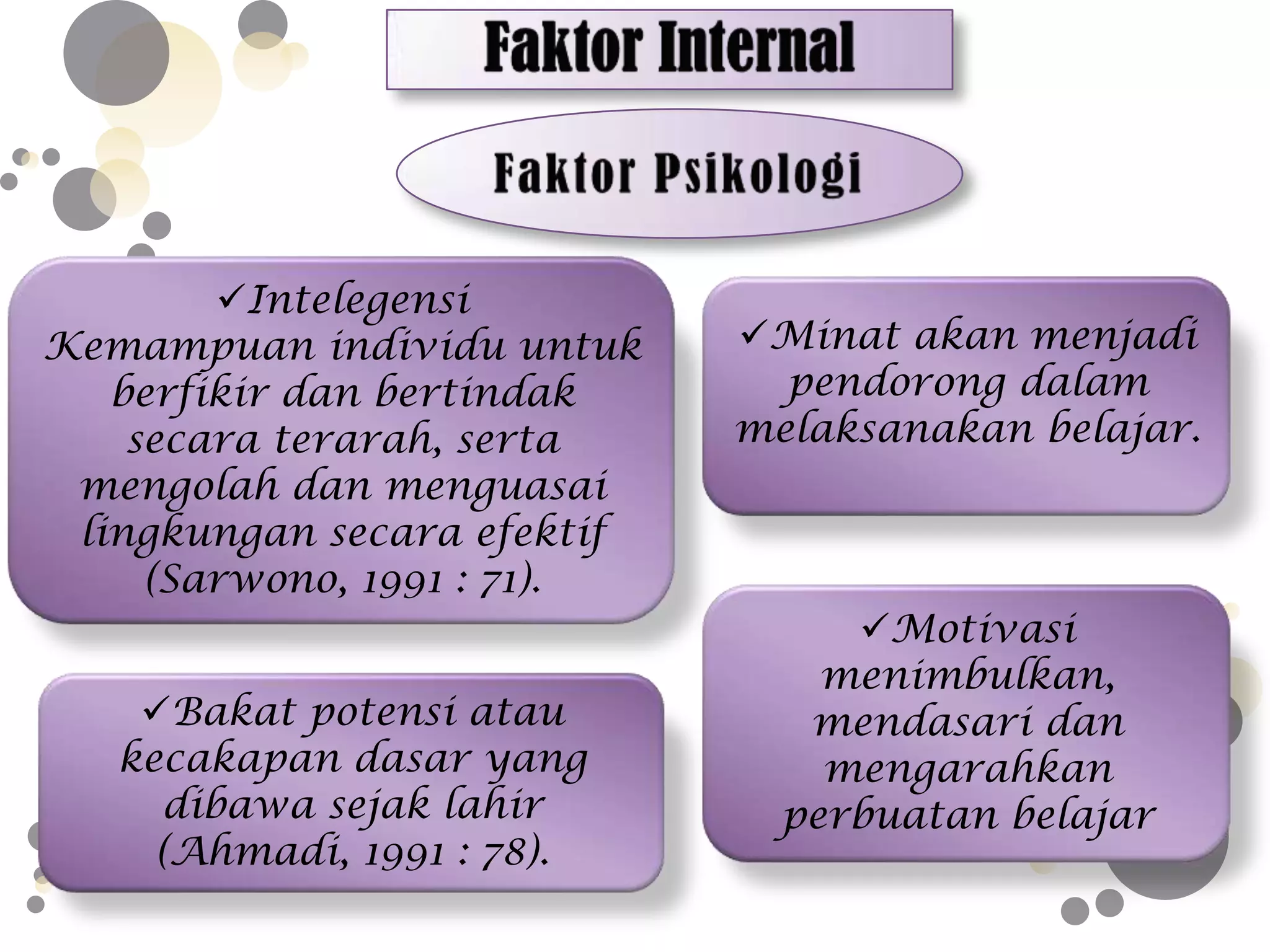 faktor yang mempengaruhi belajar | PPT
