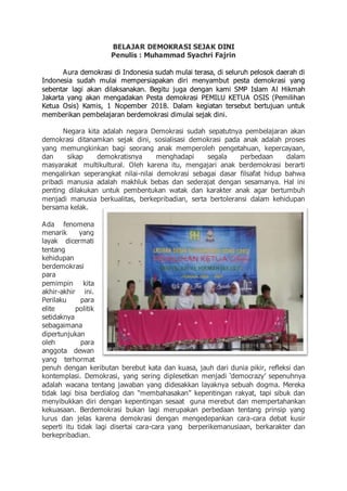 BELAJAR DEMOKRASI | PDF