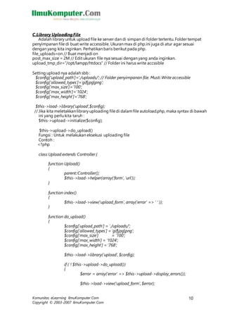 Belajar framework code igniter xii rpl | PDF