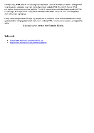 Belajar dasar html | PDF