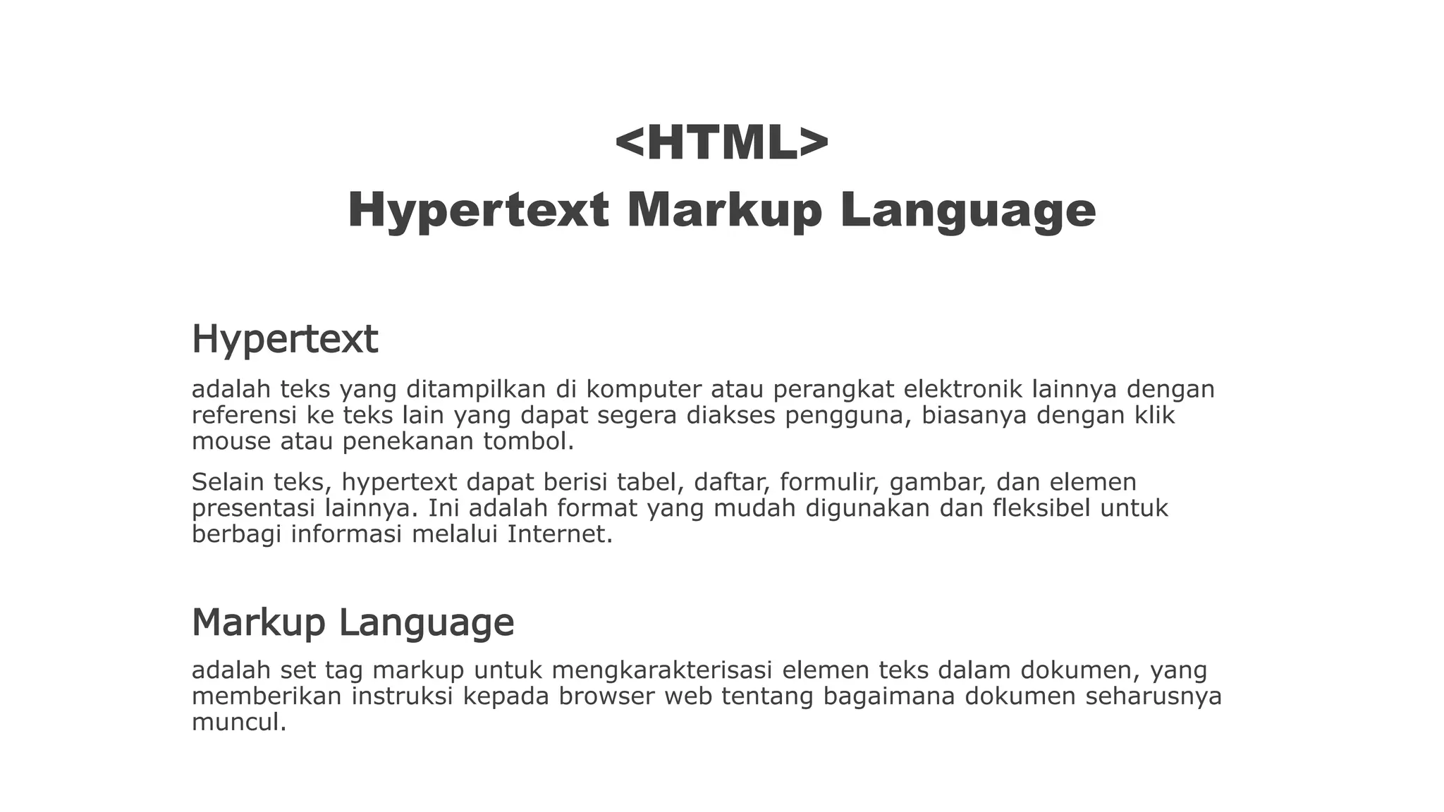 Belajar HTML: Apa Itu HTML? | PPTX