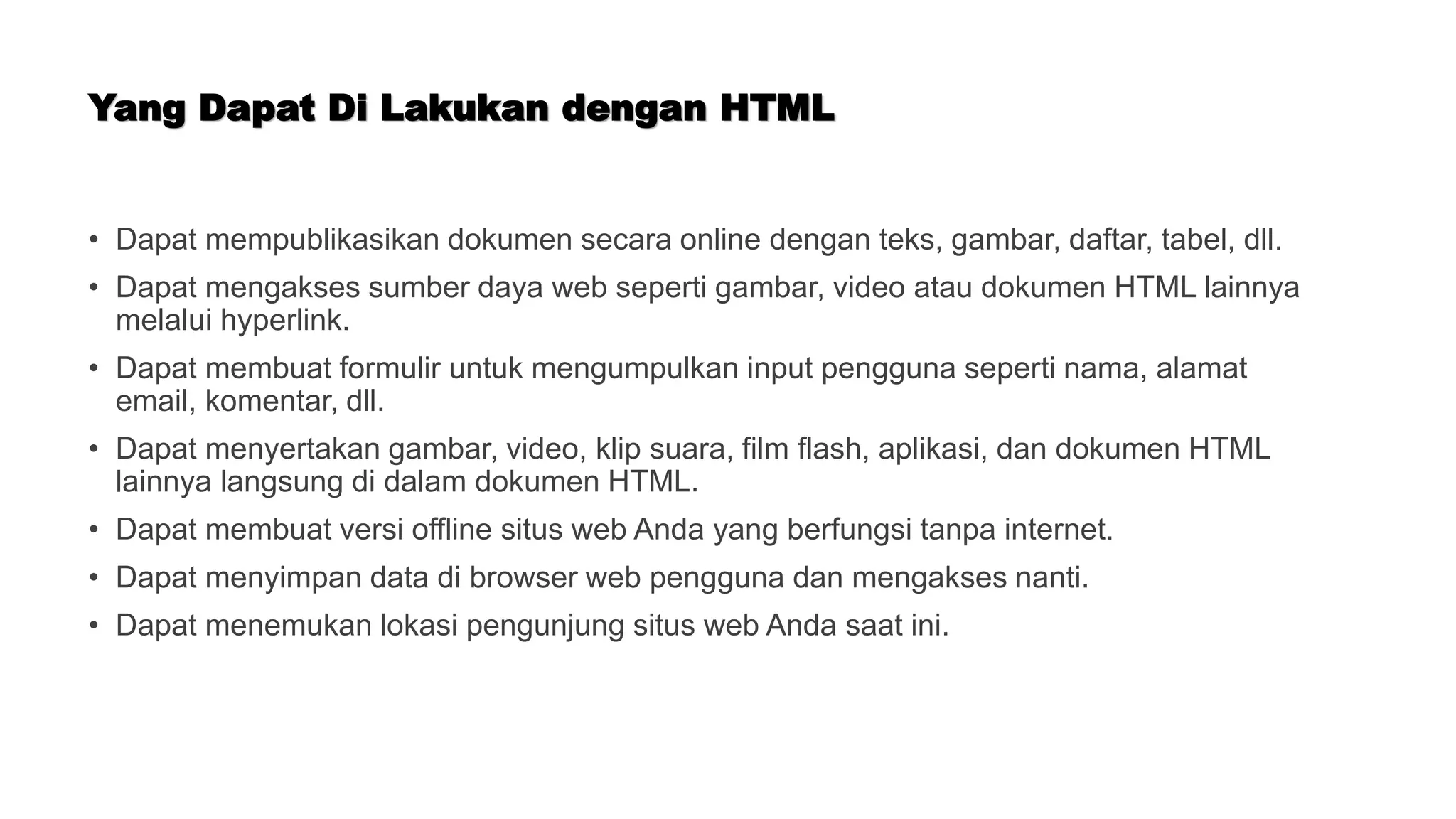 Belajar HTML: Apa Itu HTML? | PPTX