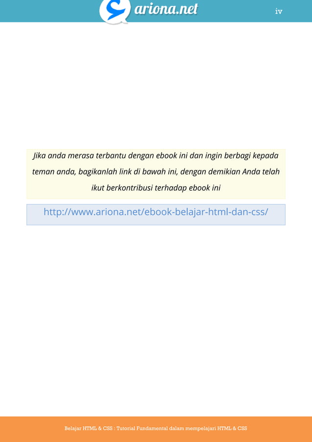 EBOOK -- BELAJAR HTML DAN CSS : TUTORIAL FUNDAMENTAL DALAM MEMPELAJARAI HTML DAN CSS | PDF