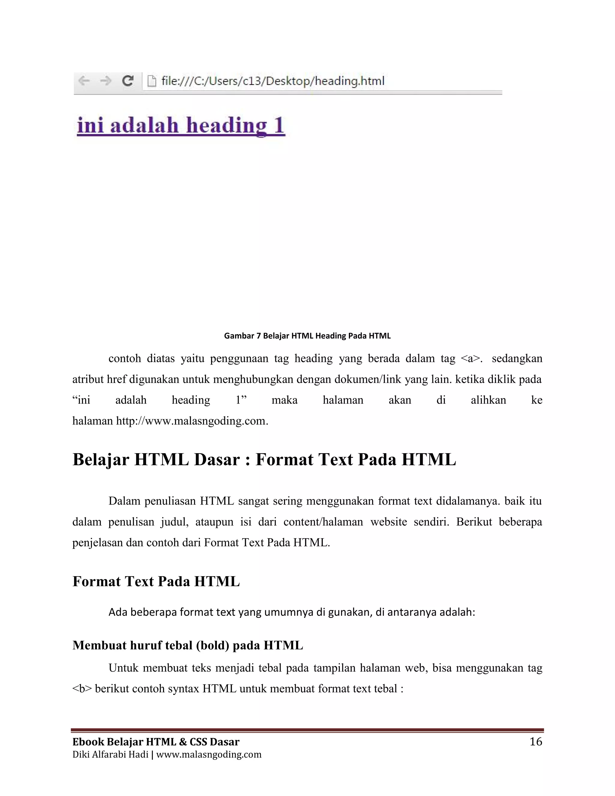 Belajar html dasar pengertian html v2 | PDF