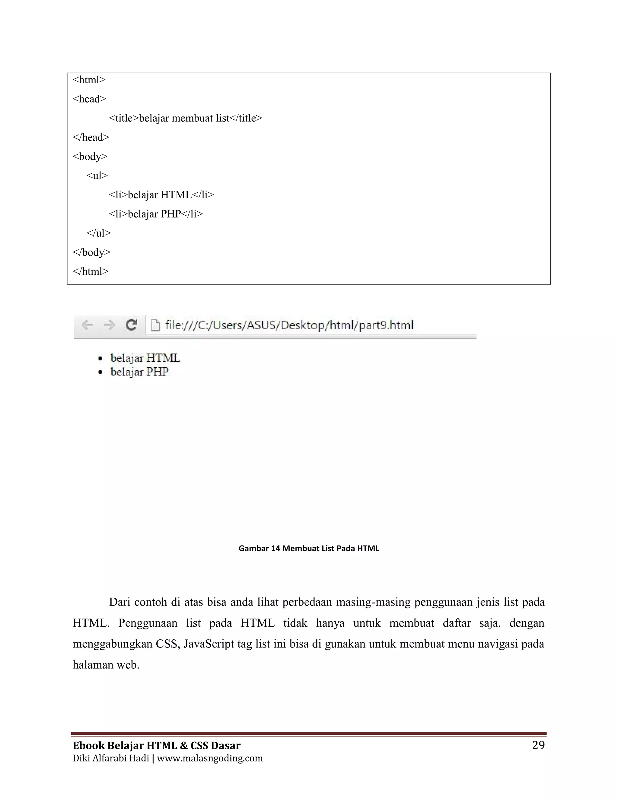 Belajar html dasar pengertian html v2 | PDF