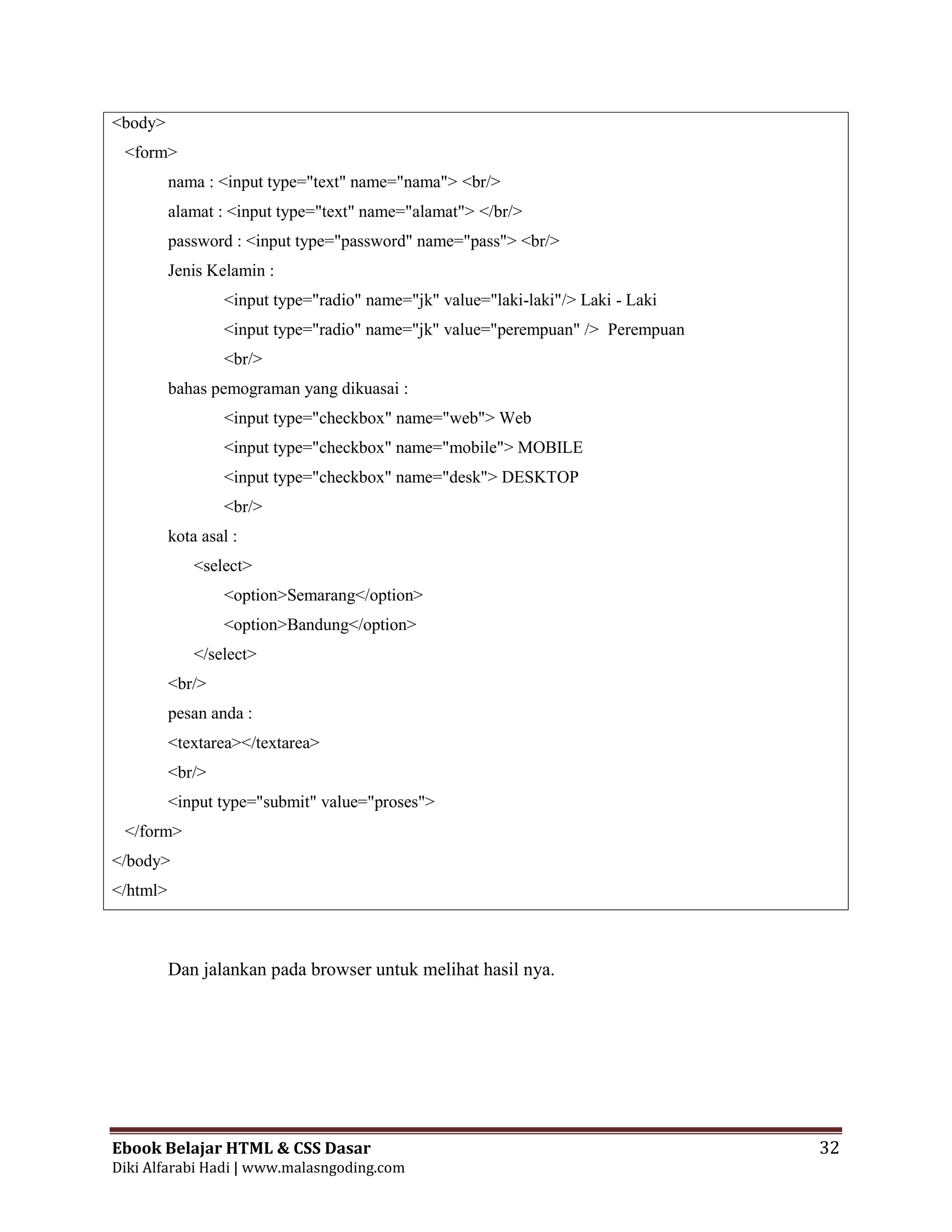 Belajar html dasar pengertian html v2 | PDF