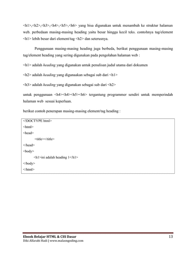 Belajar html dasar pengertian html v2 | PDF