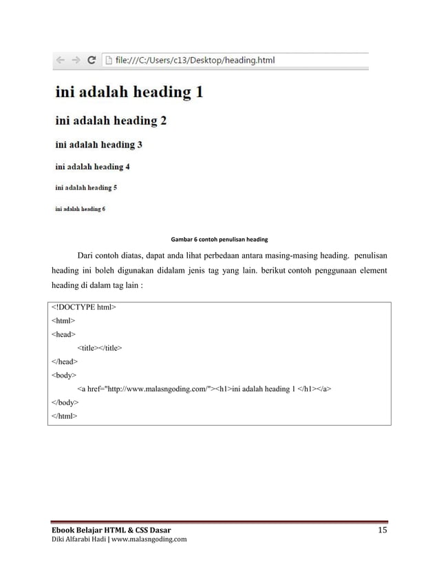 Belajar html dasar pengertian html v2 | PDF
