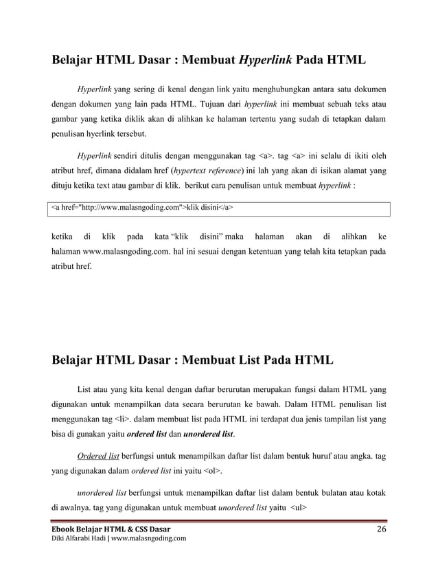 Belajar html dasar pengertian html v2 | PDF