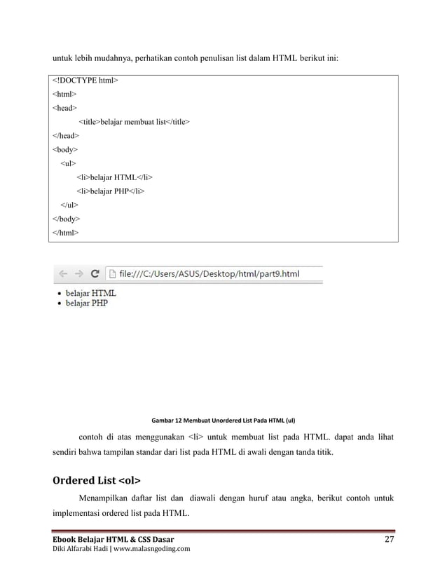 Belajar html dasar pengertian html v2 | PDF