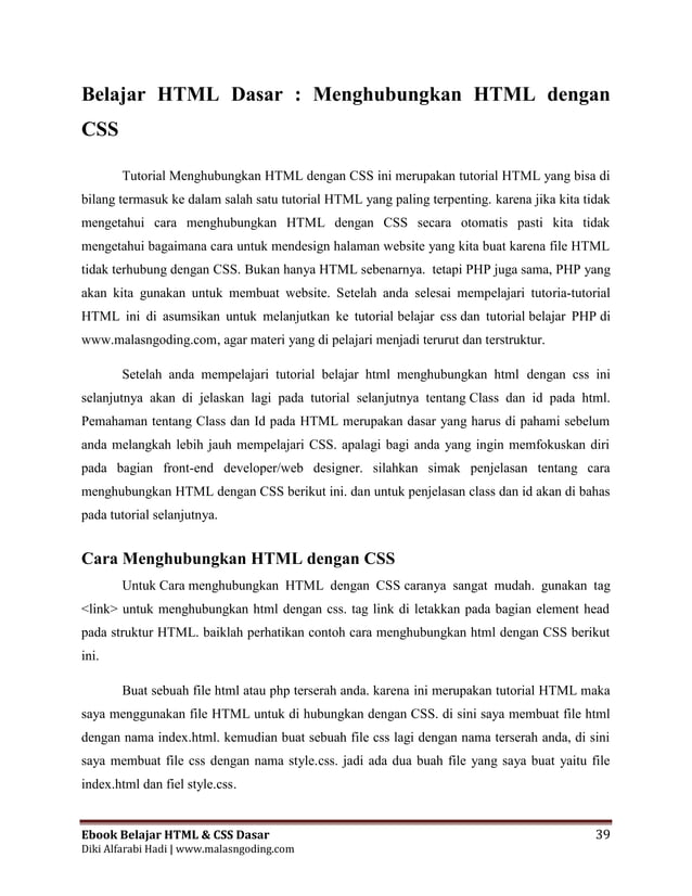 Belajar html dasar pengertian html v2 | PDF