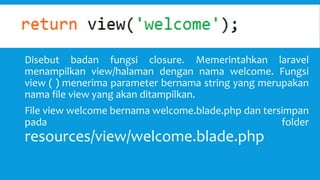 Konsep Routing dalam Laravel (Pemrograman Web II) | PPTX