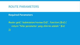 Konsep Routing dalam Laravel (Pemrograman Web II) | PPTX