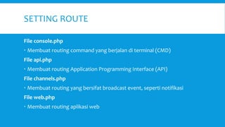 Konsep Routing dalam Laravel (Pemrograman Web II) | PPTX