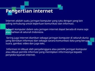 materi belajar internet dan intranet dasar | PPT