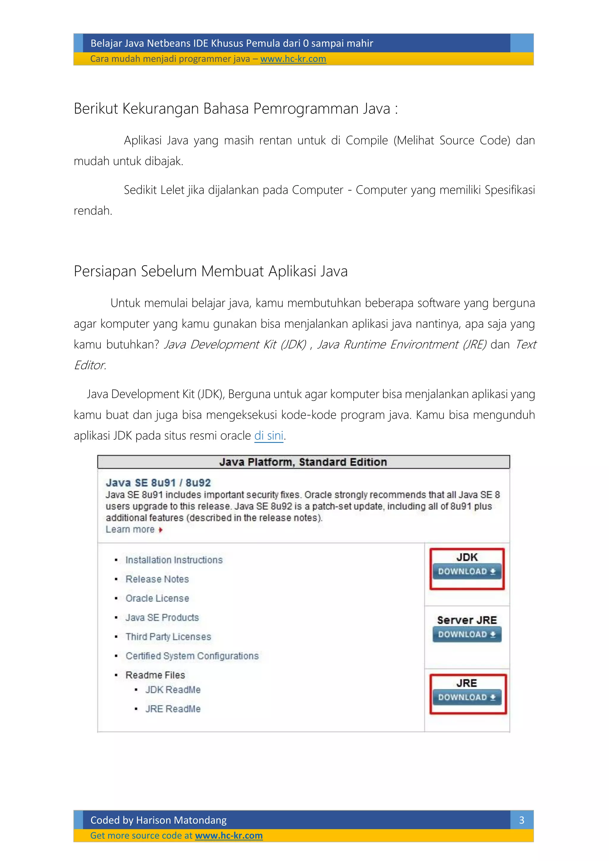 Belajar netbeans java pemula dari 0 sampai mahir | PDF
