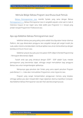 Belajar netbeans java pemula dari 0 sampai mahir | PDF