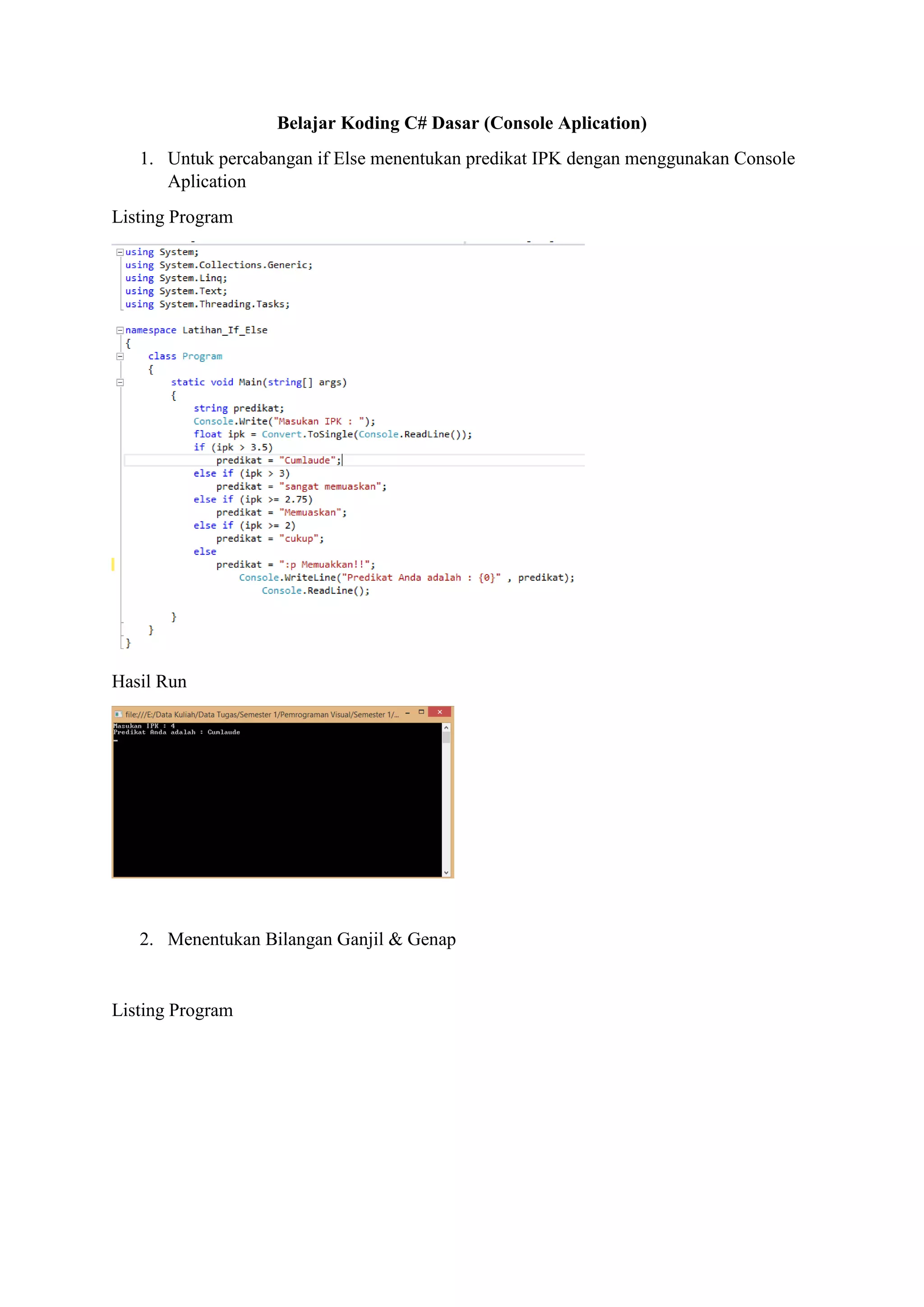 Belajar koding c# | PDF