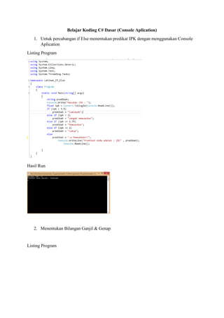 Belajar koding c# | PDF