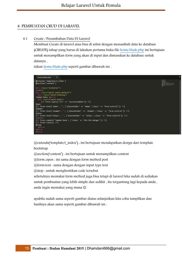 Belajar laravel untuk pemula | PDF