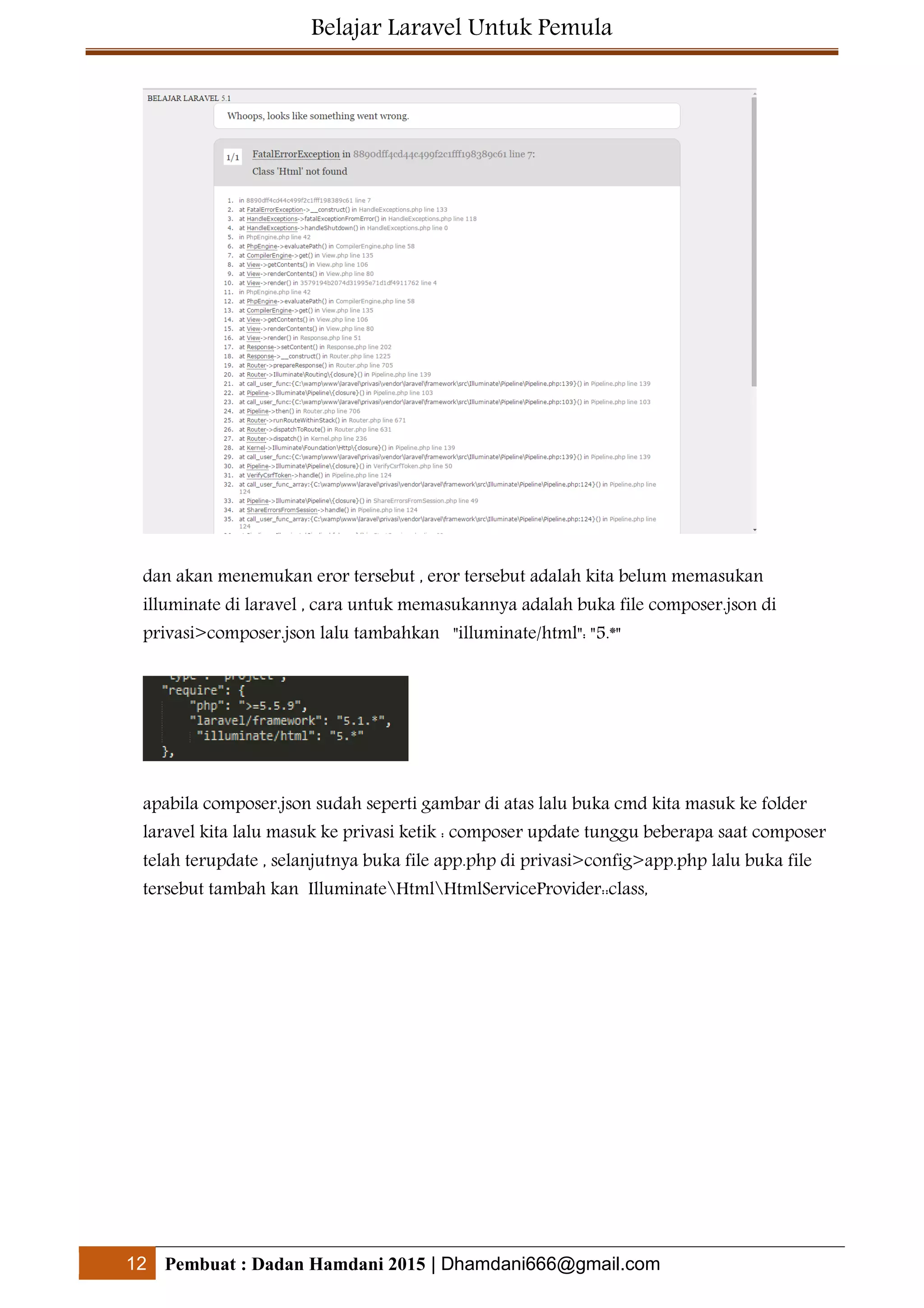 Belajar laravel untuk pemula | PDF