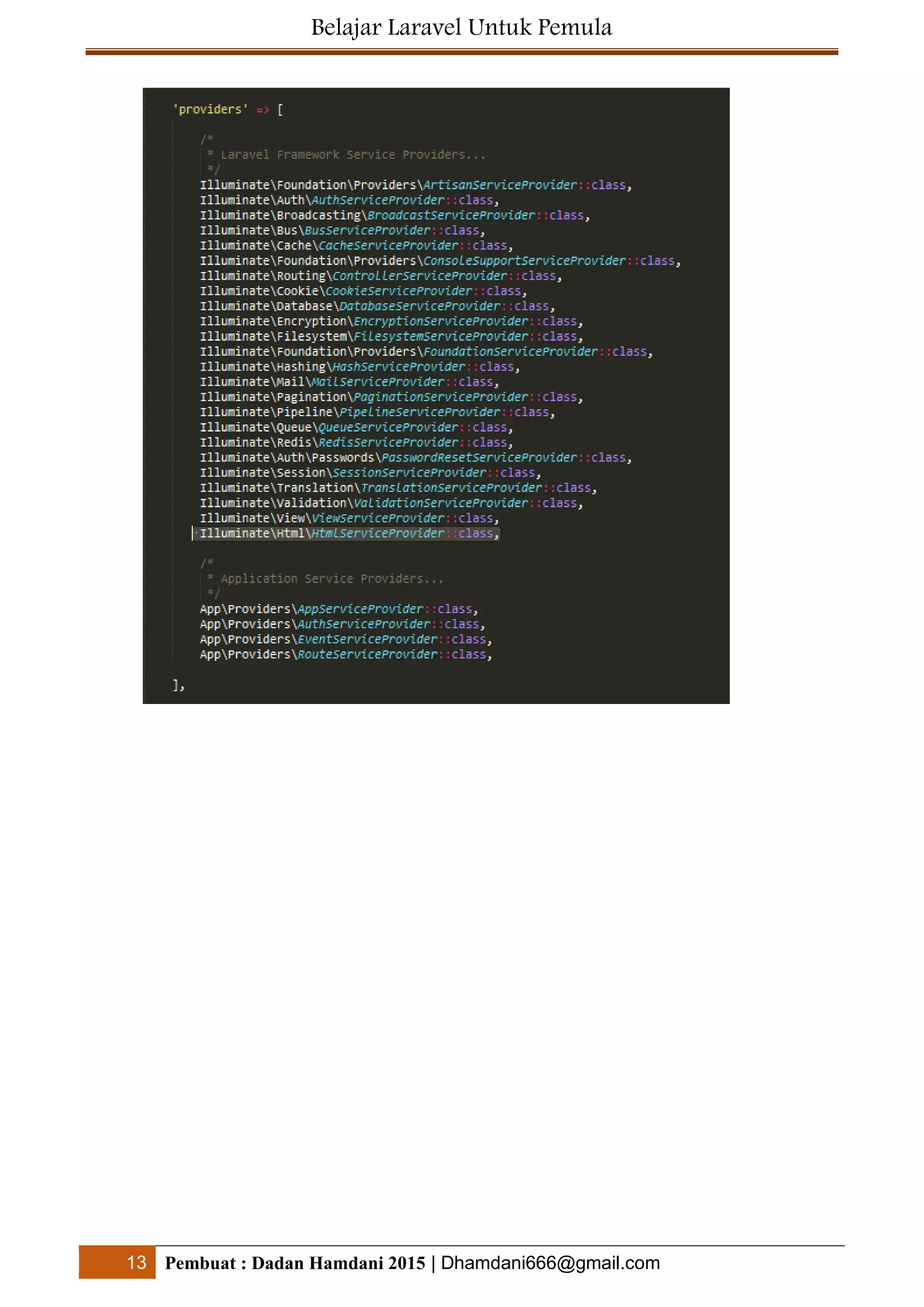 Belajar laravel untuk pemula | PDF