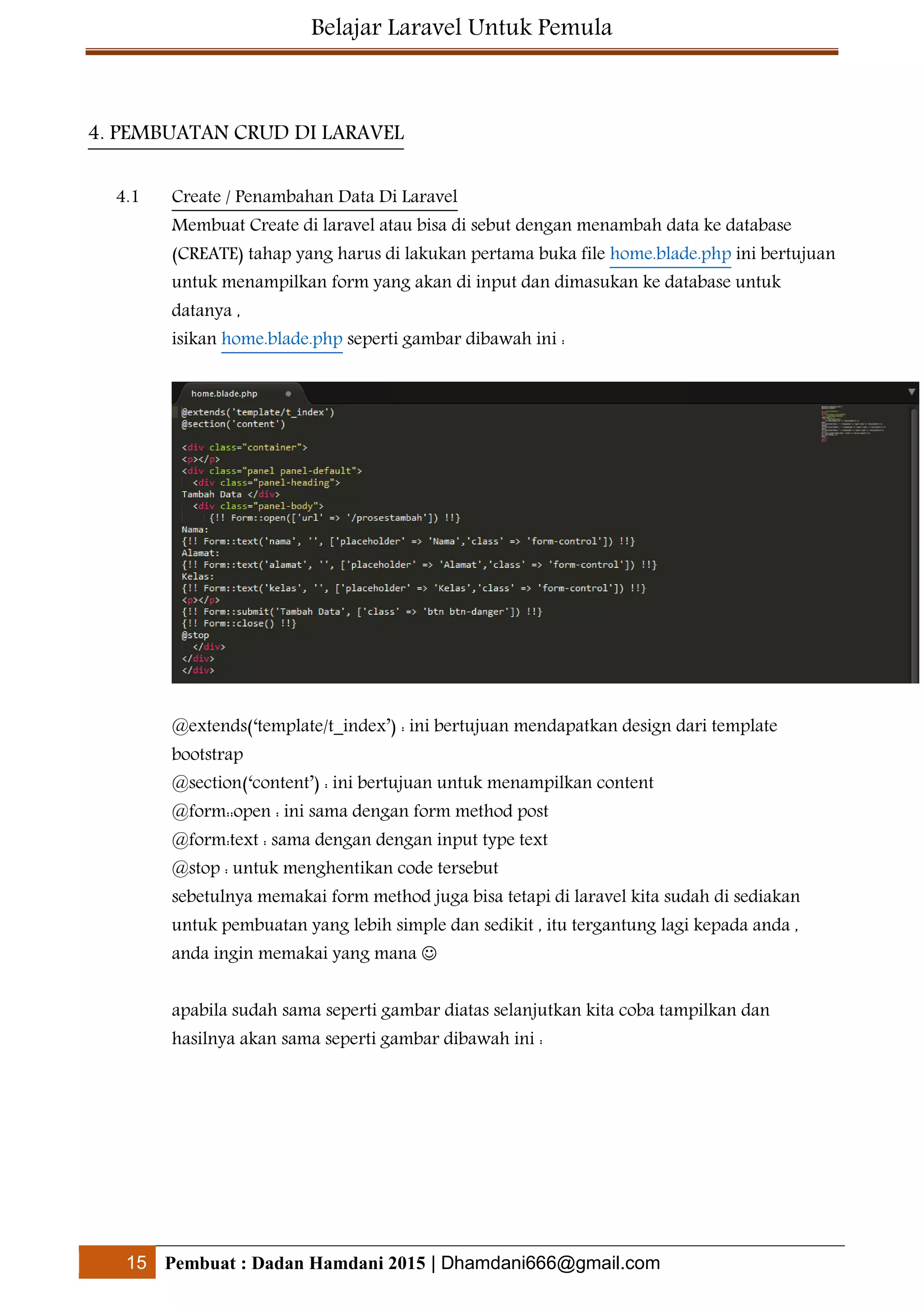 Belajar laravel untuk pemula | PDF