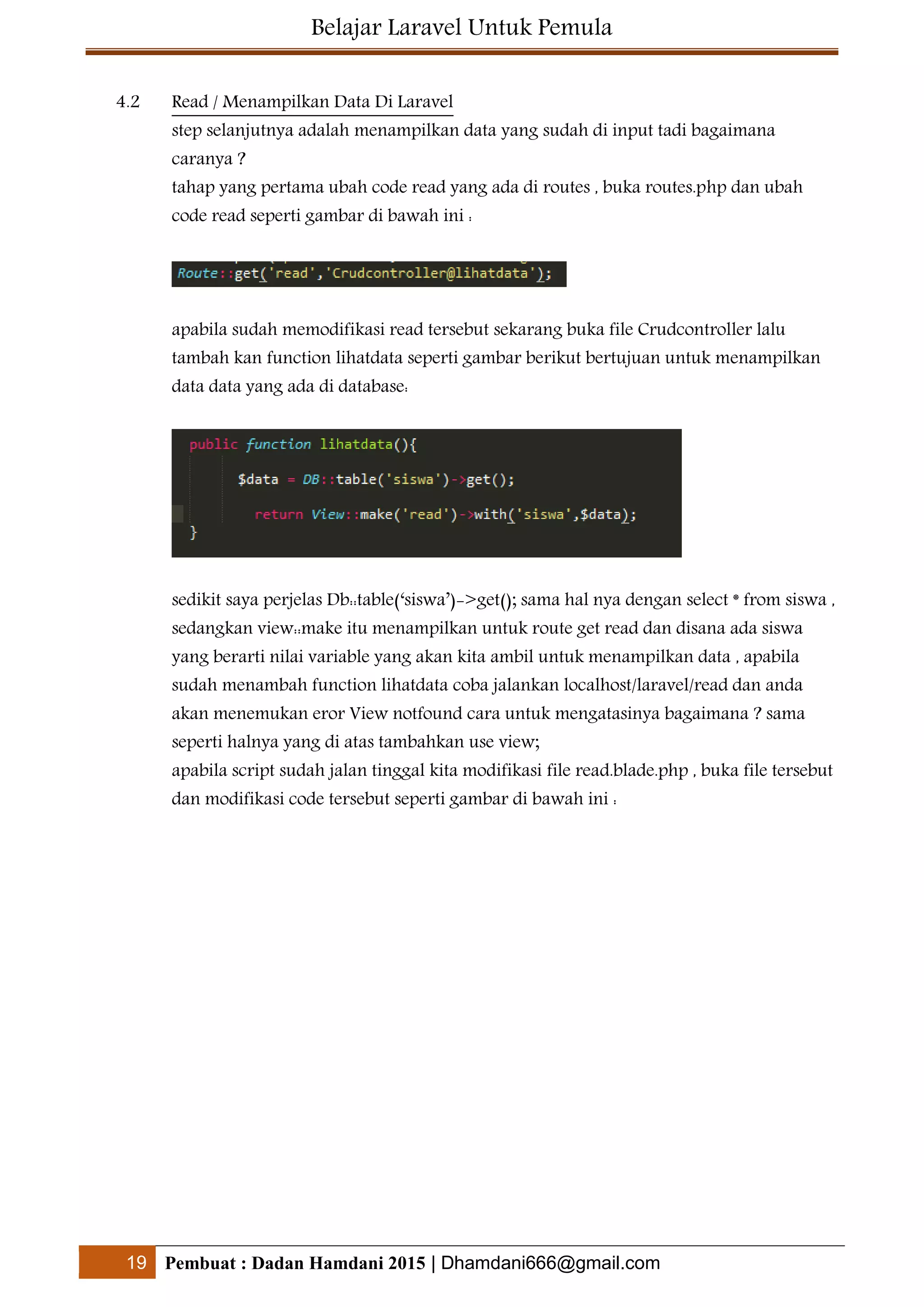 Belajar laravel untuk pemula | PDF