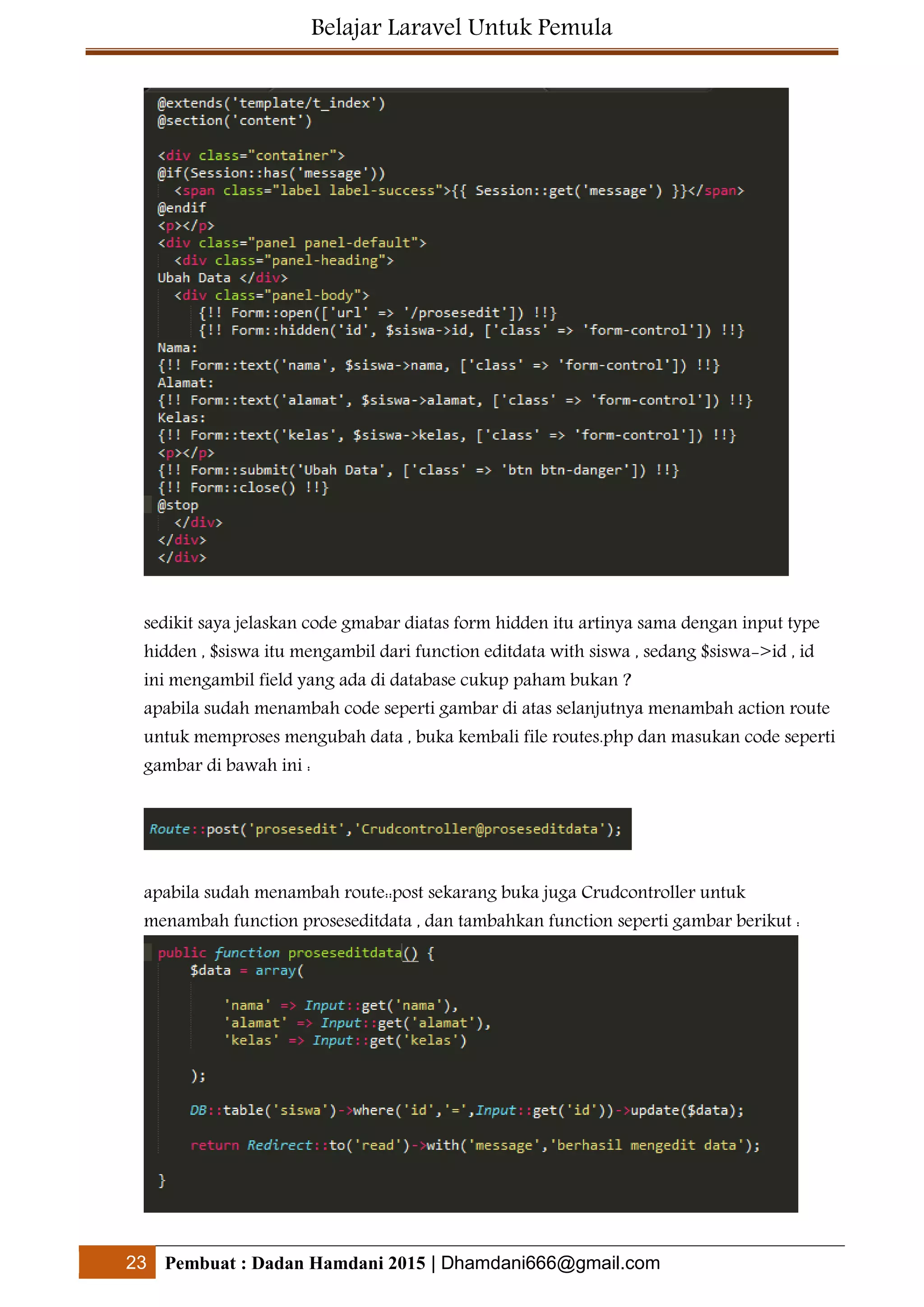 Belajar laravel untuk pemula | PDF