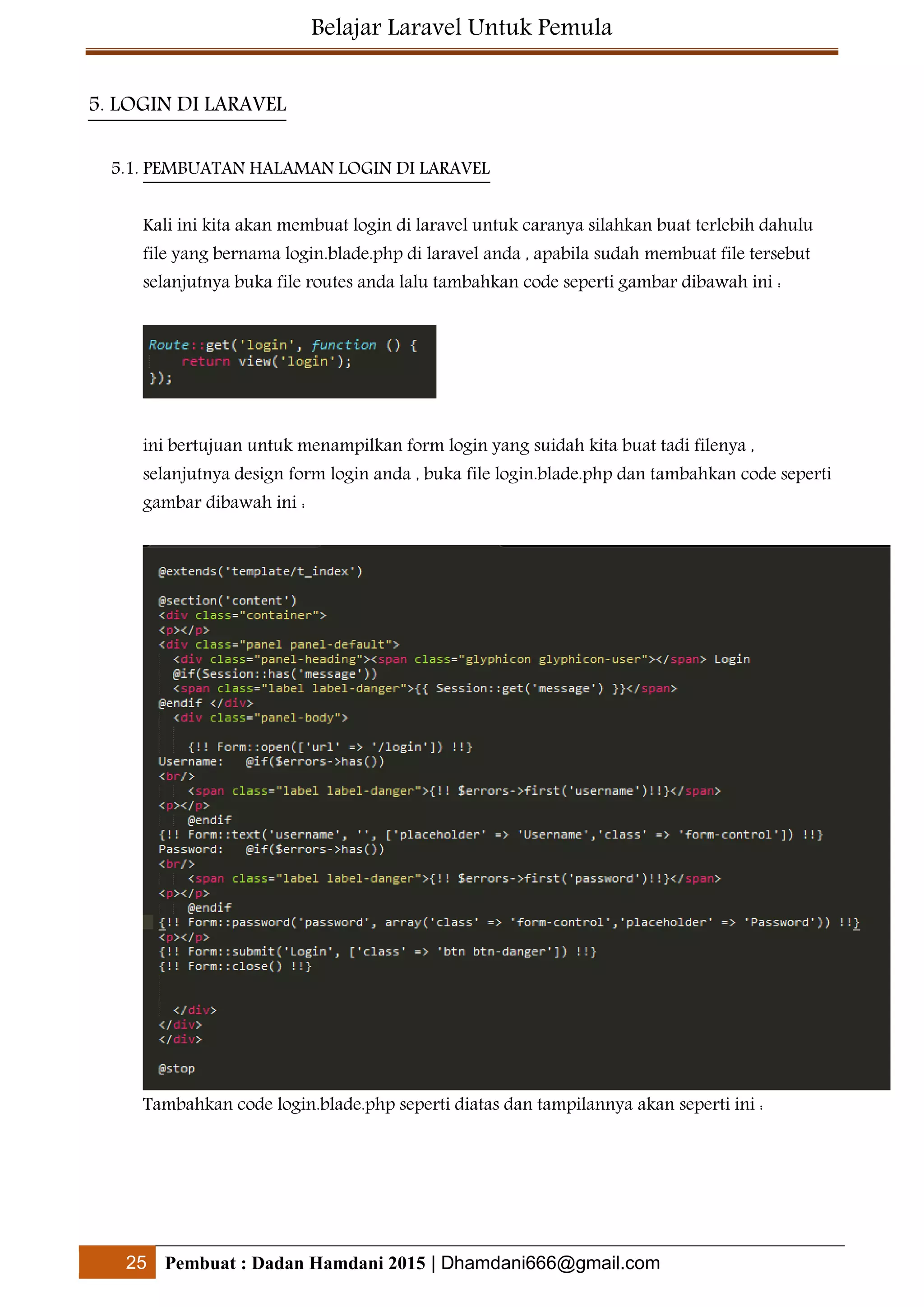 Belajar laravel untuk pemula | PDF