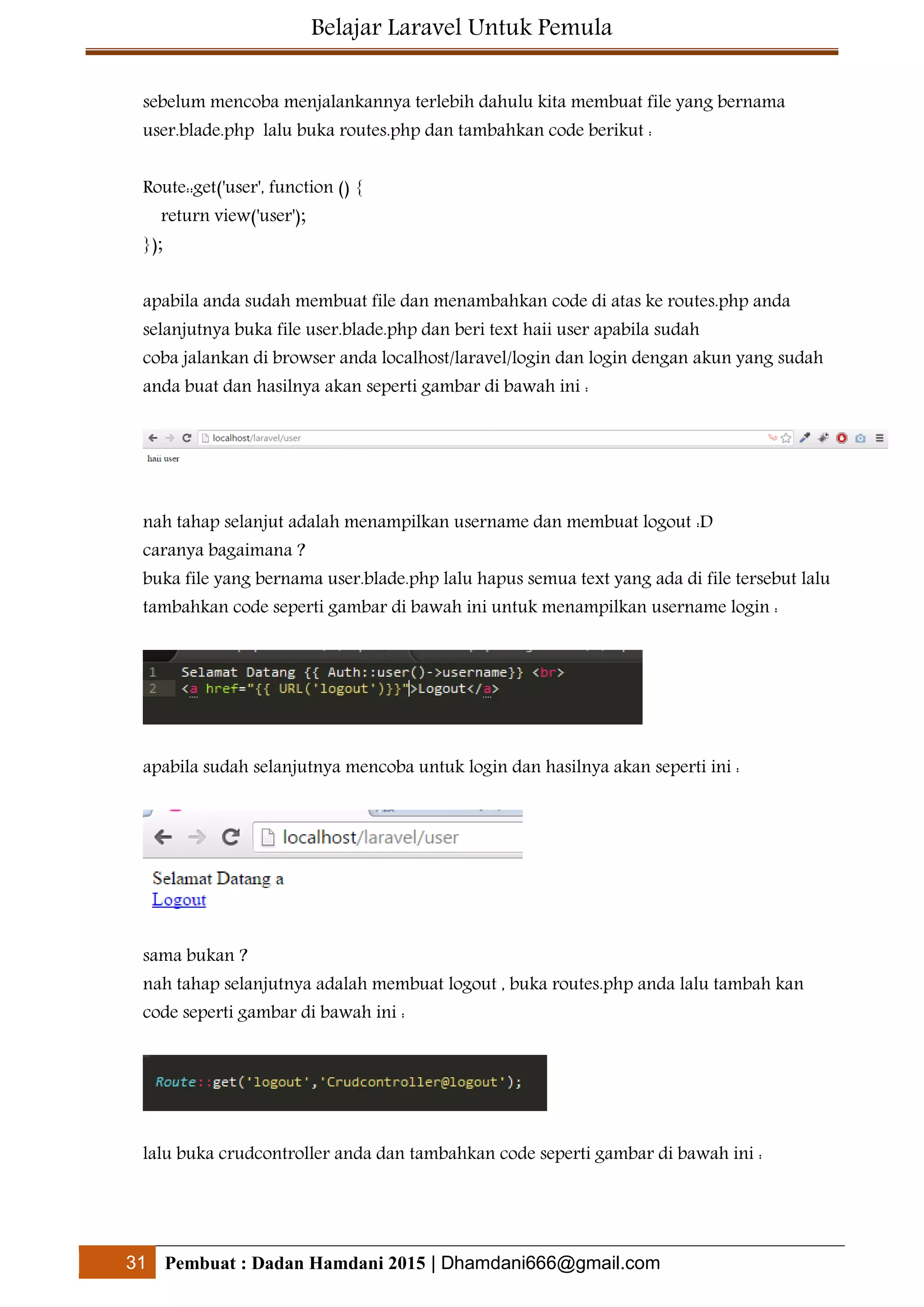 Belajar laravel untuk pemula | PDF