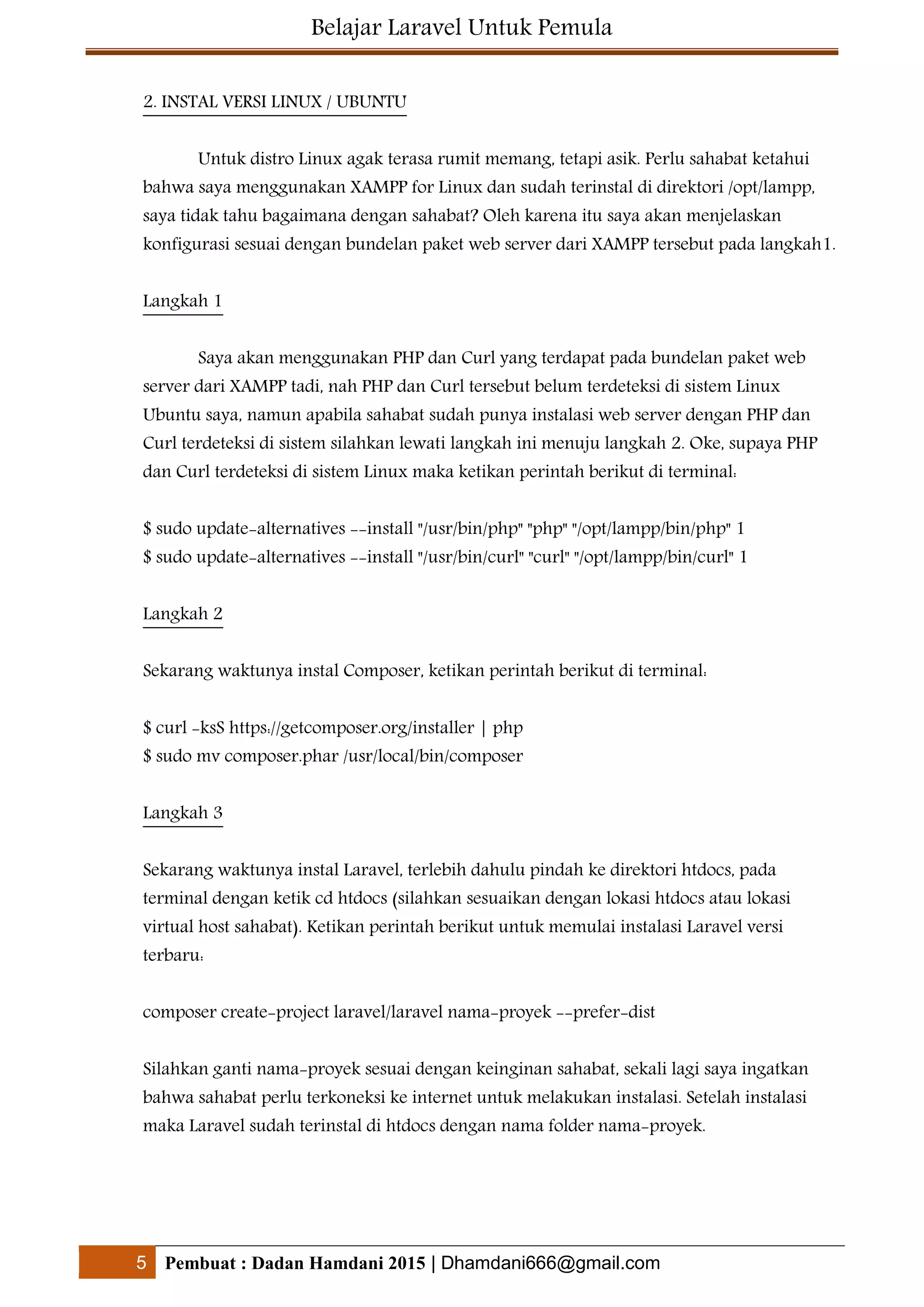 Belajar laravel untuk pemula | PDF
