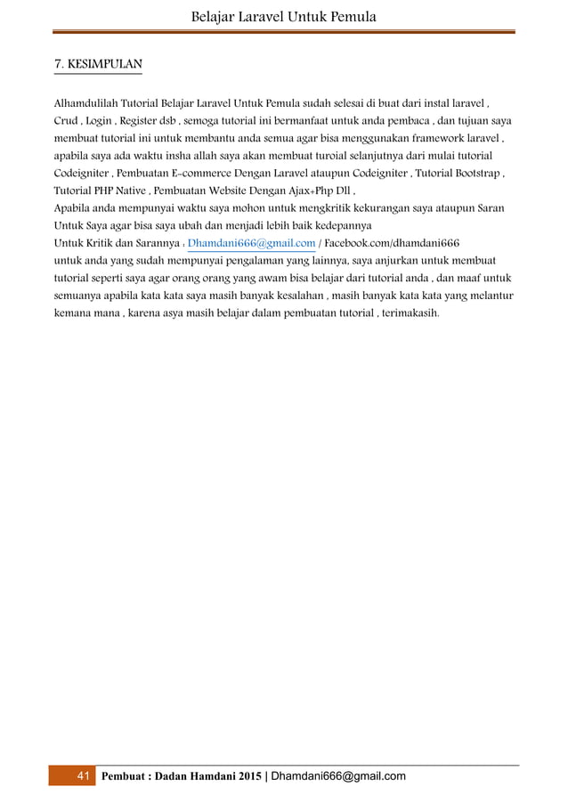 Belajar laravel untuk pemula | PDF