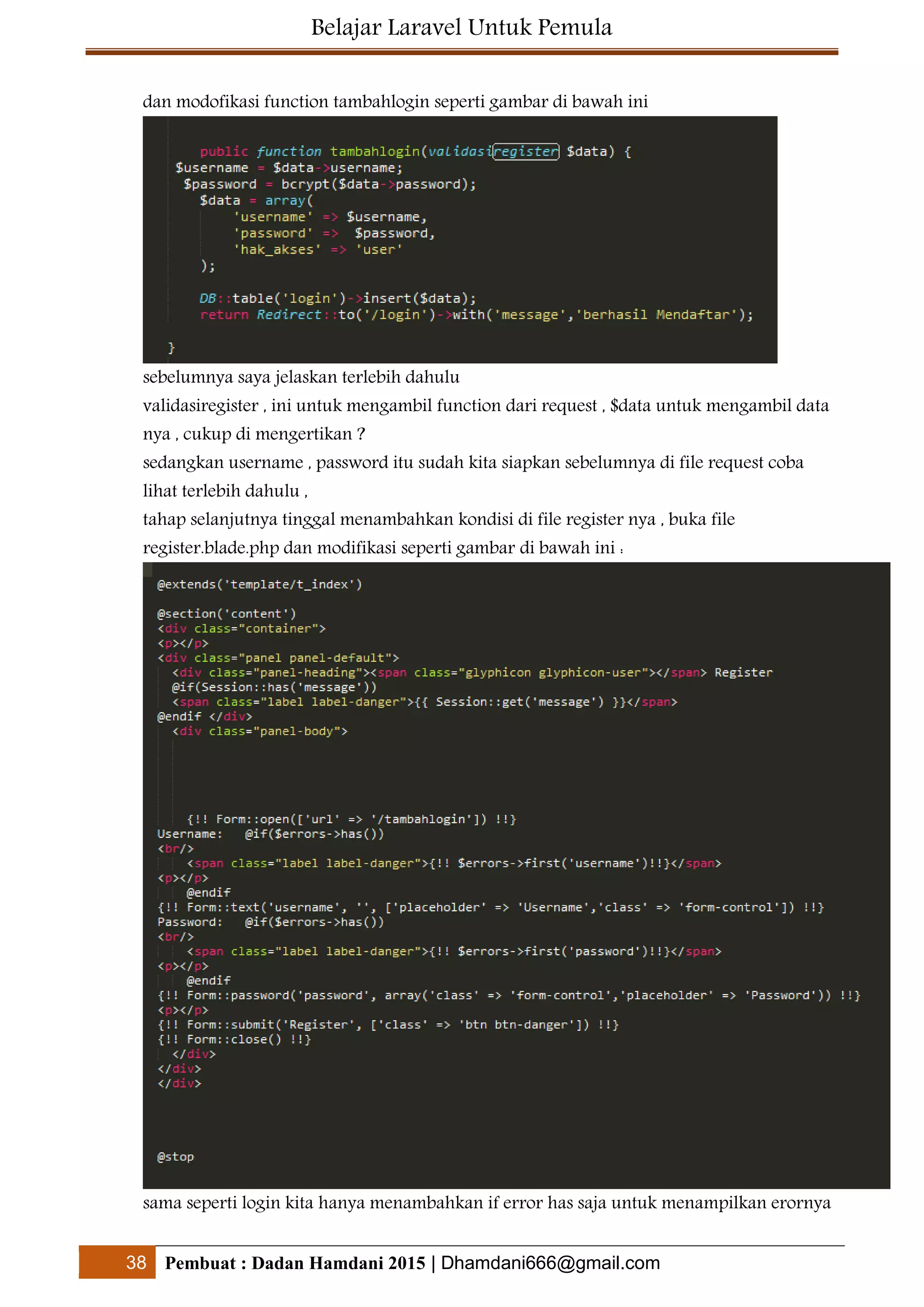 Belajar laravel untuk pemula | PDF