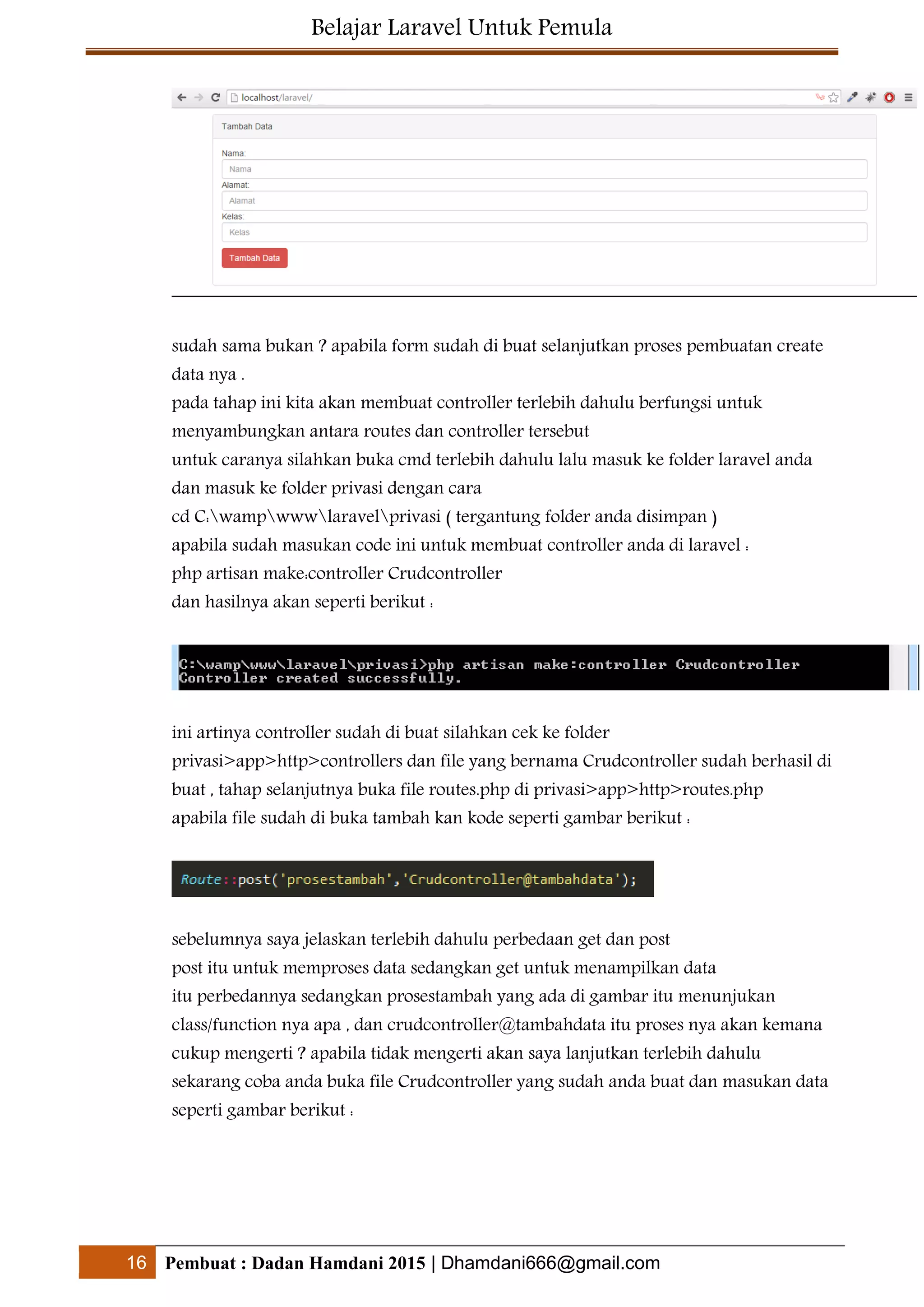 Belajar laravel untuk pemula