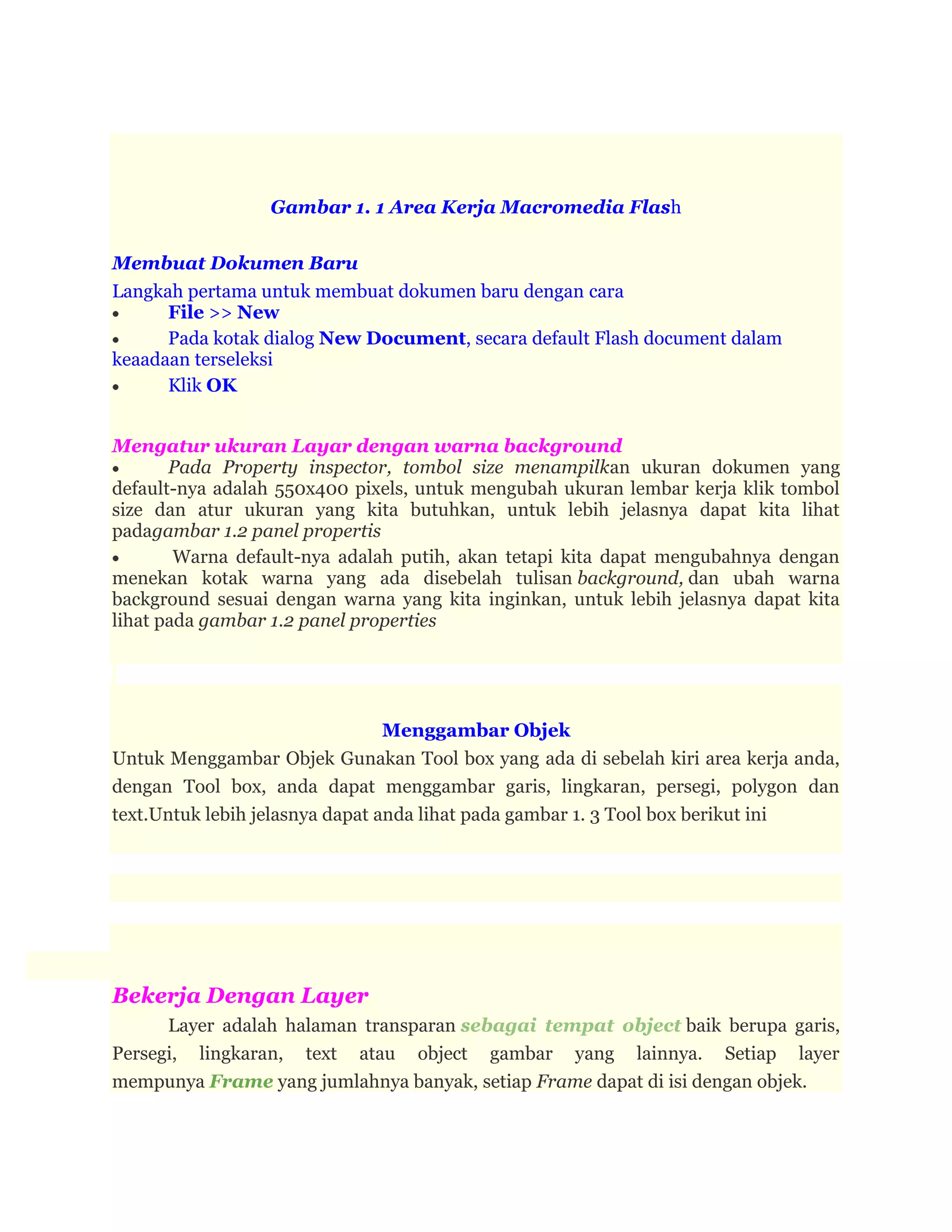 Belajar macromedia flash 8 bagi pemula | DOCX