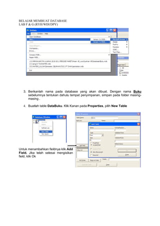 BELAJAR MEMBUAT DATABASE MICROSOFT VISUAL BASIC 6.0 | PDF