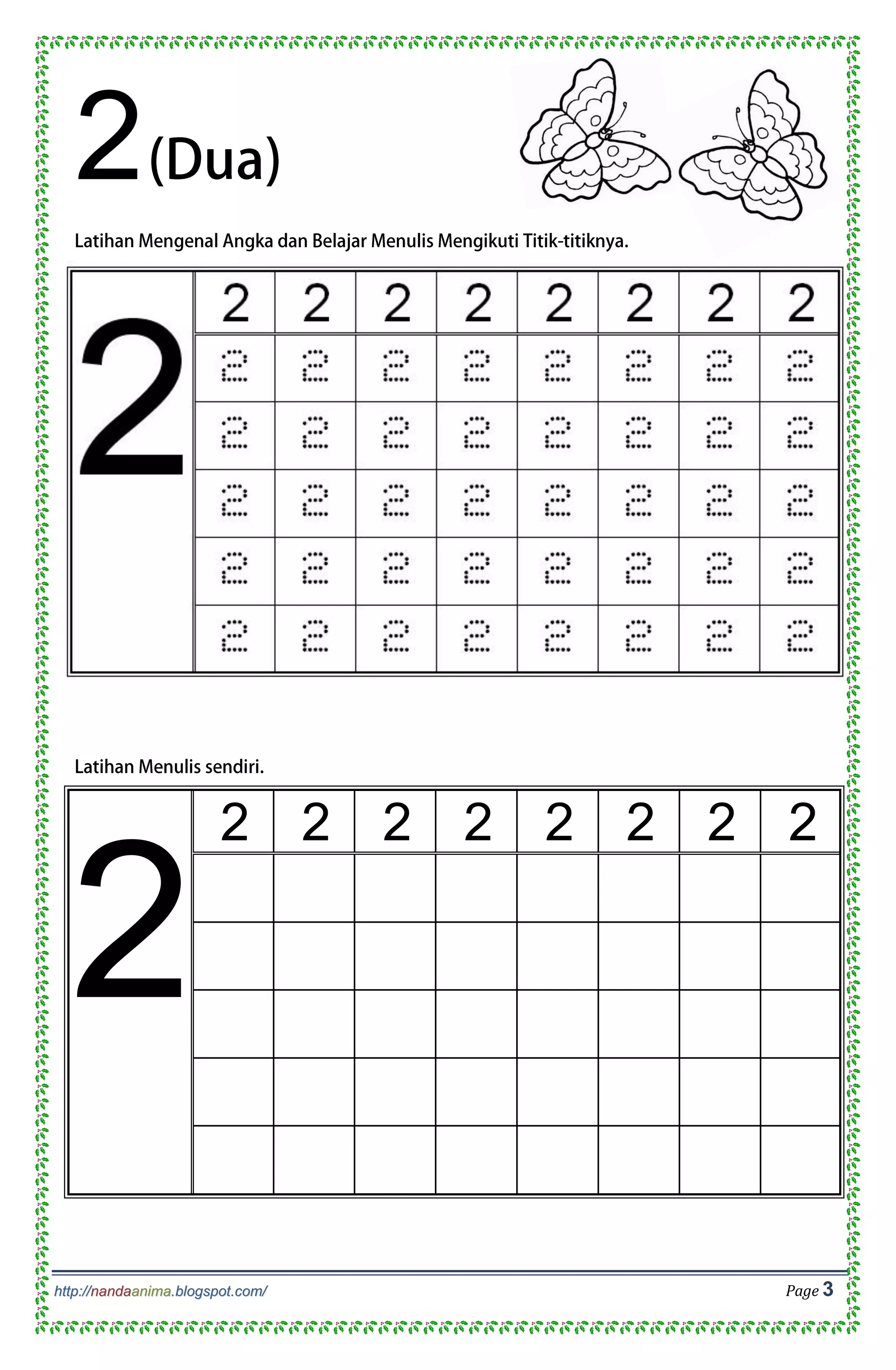 BELAJAR MENGENAL dan MENULIS ANGKA 123 | PDF