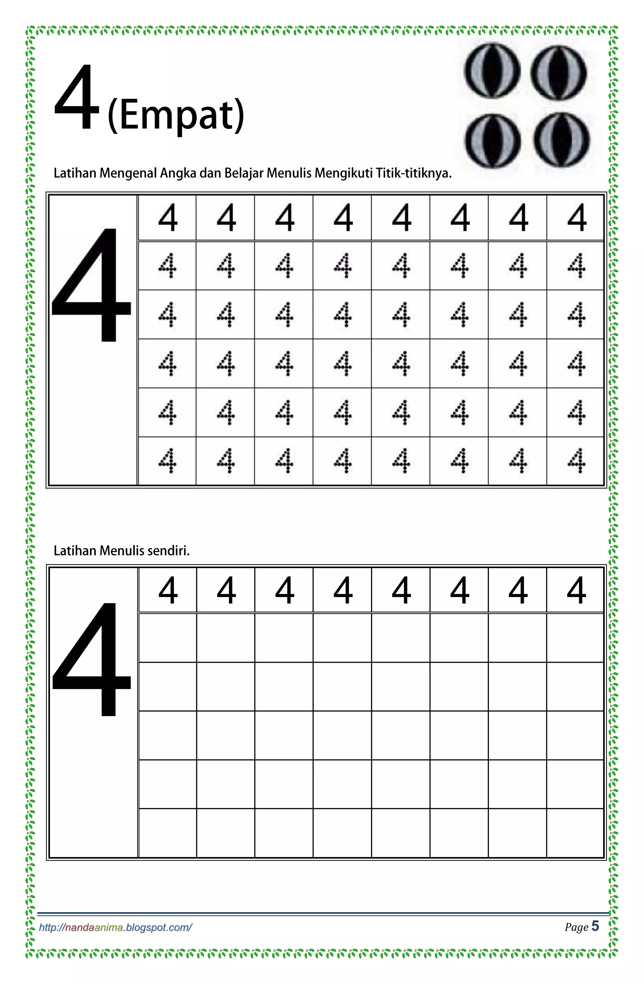BELAJAR MENGENAL dan MENULIS ANGKA 123 | PDF
